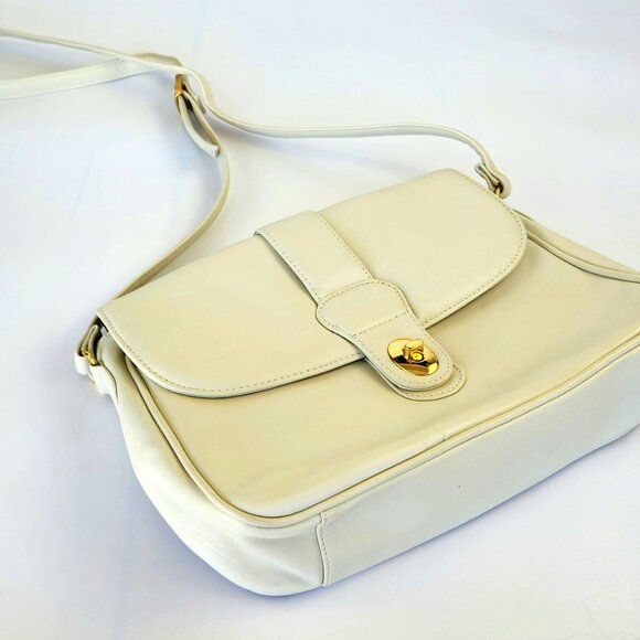 Bags | Vintage Partners Mervyns Leather Offwhite Crossbody Bag | Poshmark